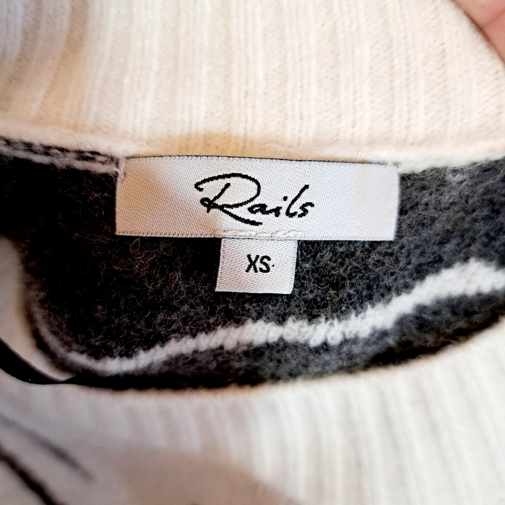 Rails Lana Abstract Tiger Cashmere Wool Blend Sweater - Gem